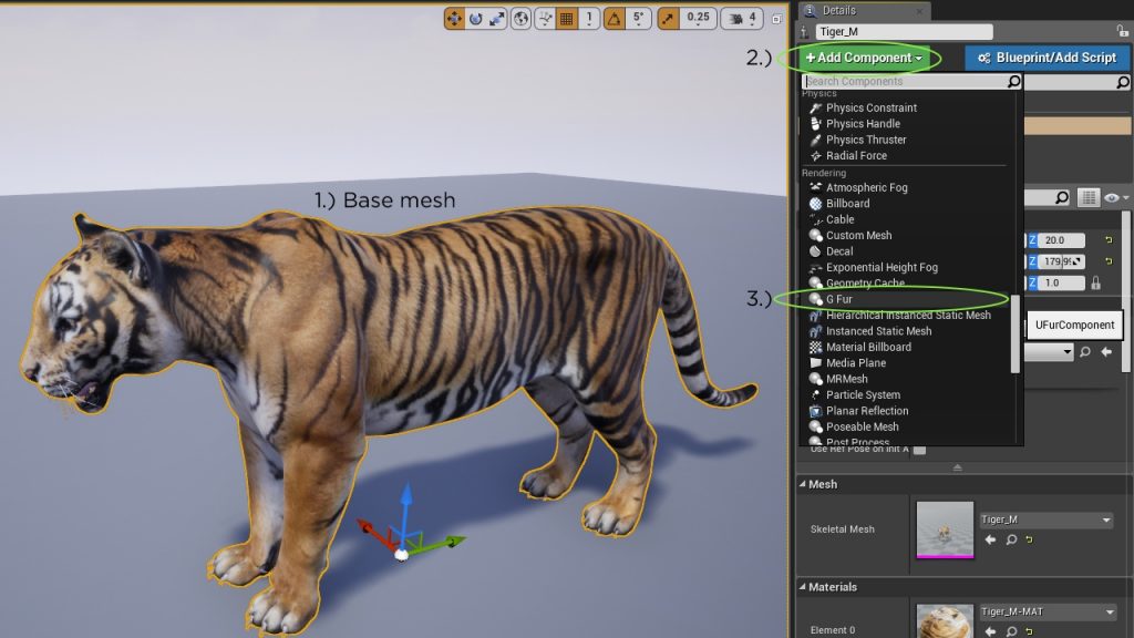Generating fur guides with gFur PRO in Unreal Engine - GiM